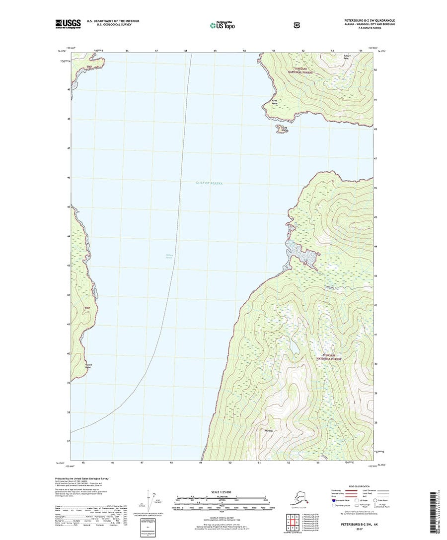 USGS Topo Map: Petersburg B-2 SW (Southeast Alaska) - Topo Maps ...