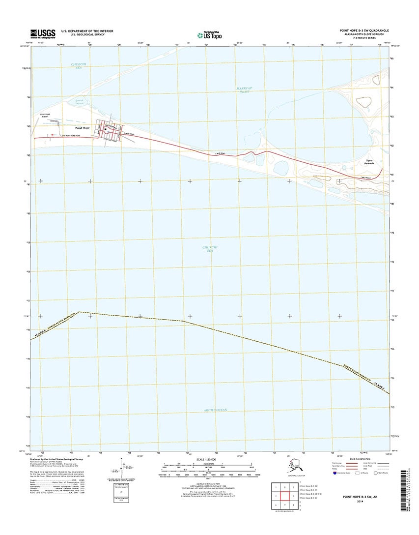 USGS Topo Map: Point Hope B-3 SW (North / Northwest Alaska) - Topo Maps ...