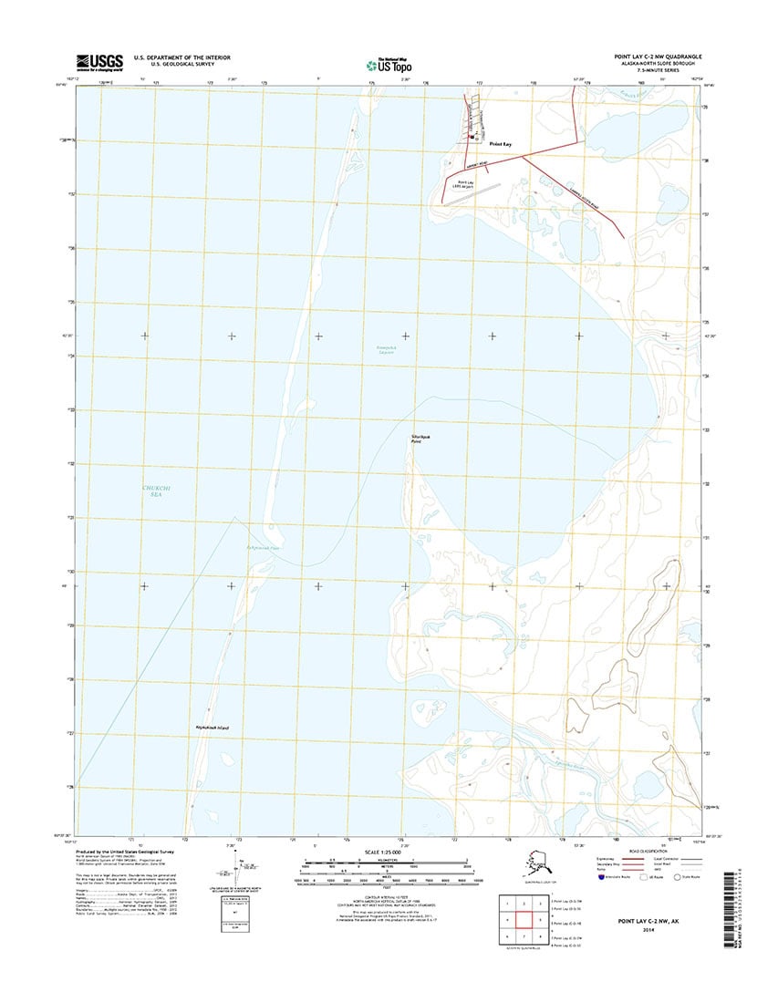 USGS Topo Map: Point Lay C-2 NW (North / Northwest Alaska) - Topo Maps ...