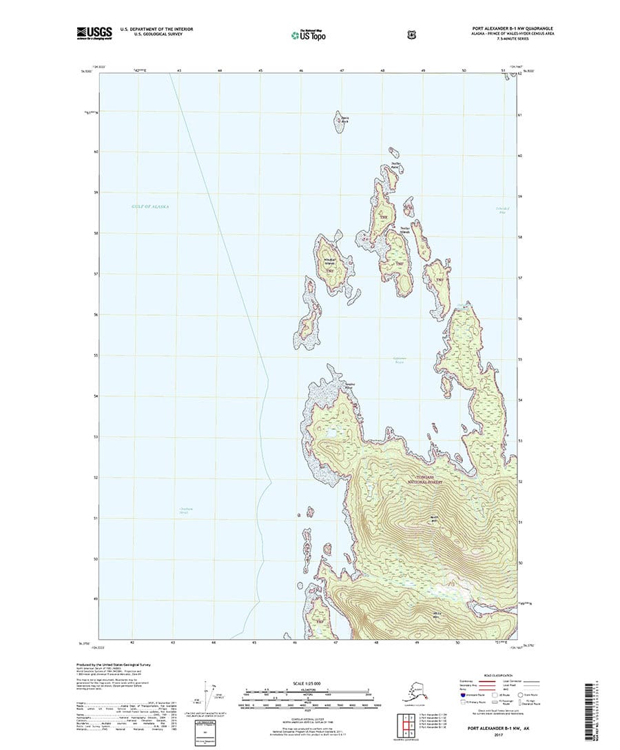 USGS Topo Map: Port Alexander B-1 NW (Southeast Alaska) - Topo Maps ...