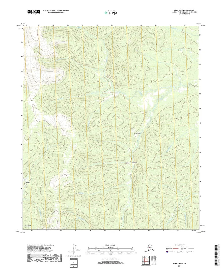 USGS Topo Map: Ruby B-5 NW (Interior Alaska) - Topo Maps - Alaska Handbook