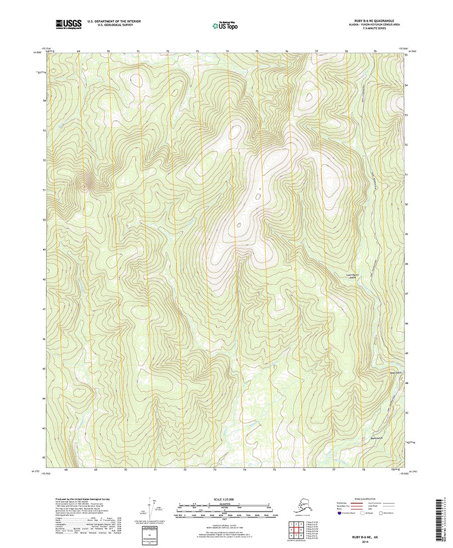USGS Topo Map: Ruby B-6 NE (Interior Alaska) - Topo Maps - Alaska Handbook