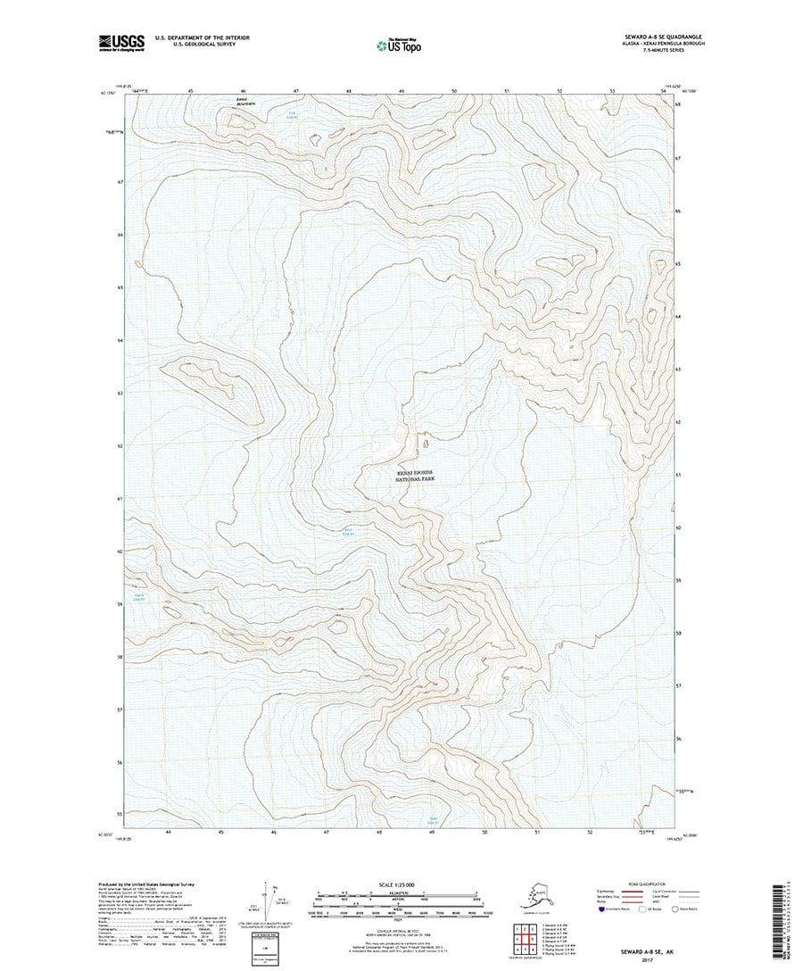 USGS Topo Map: Seward A-8 SE (Southcentral Alaska) - Topo Maps - Alaska ...