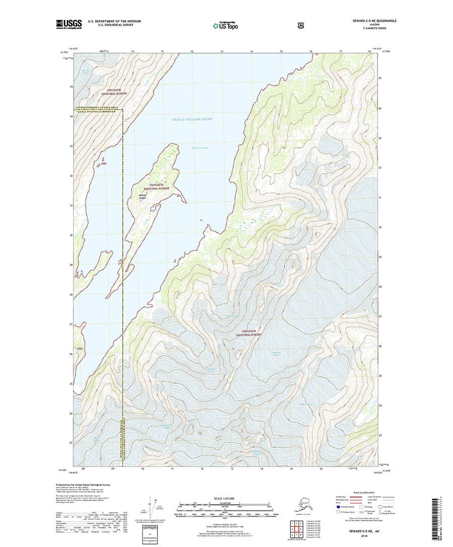 USGS Topo Map: Seward C-5 NE (Southcentral Alaska) - Topo Maps - Alaska ...