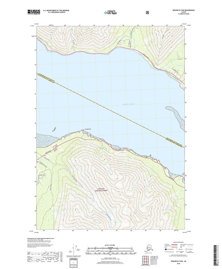 USGS Topo Map: Seward D-7 NW (Southcentral Alaska) - Topo Maps - Alaska ...