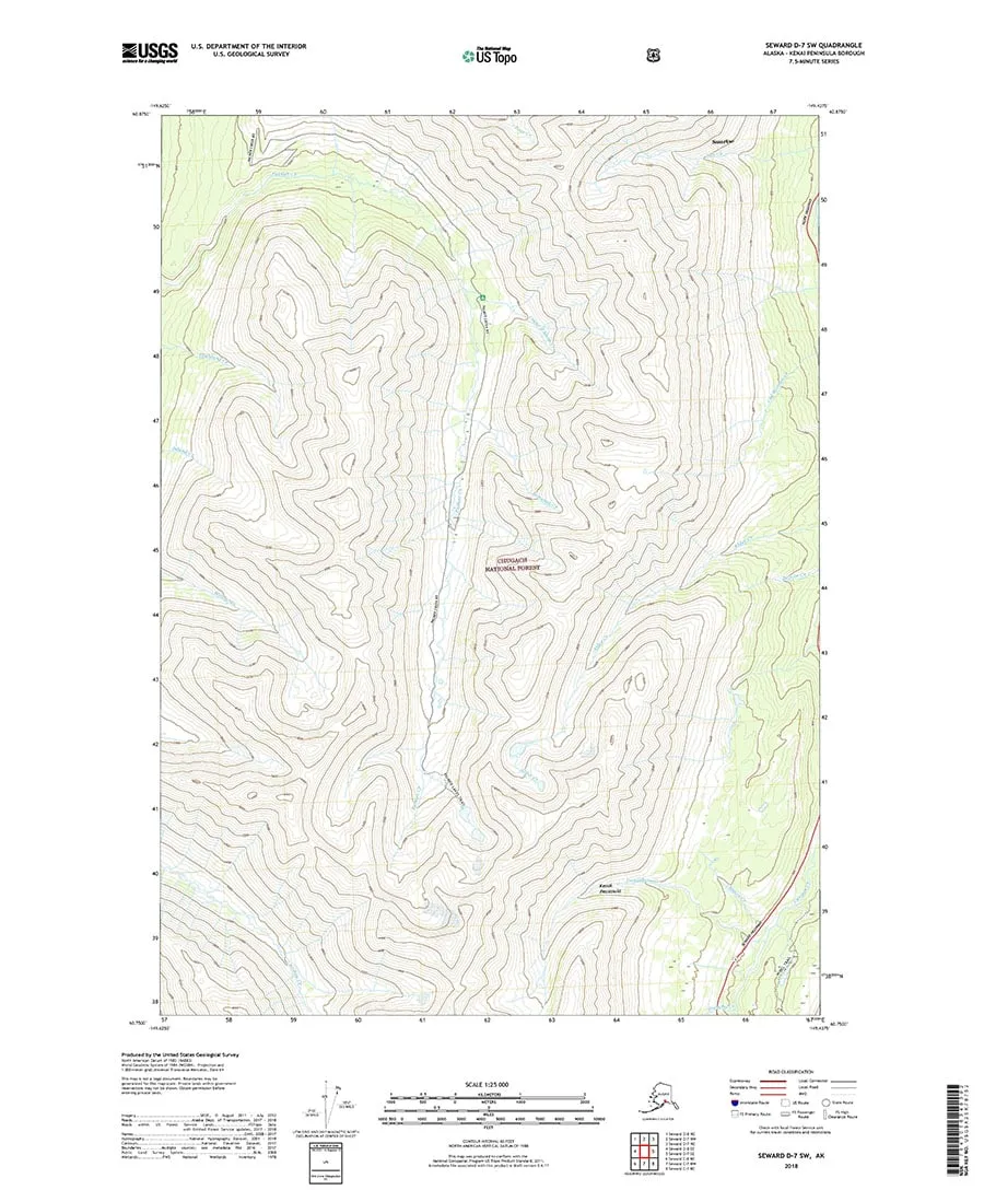 USGS Topo Map: Seward D-7 SW (Southcentral Alaska) - Topo Maps - Alaska ...