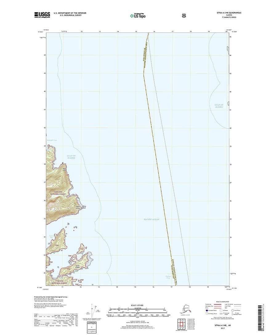 USGS Topo Map: Sitka A-3 NE (Southeast Alaska) - Topo Maps - Alaska ...