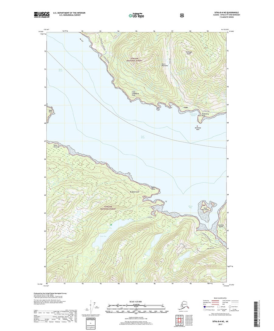 USGS Topo Map: Sitka B-4 NE (Southeast Alaska) - Topo Maps - Alaska ...