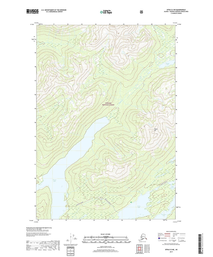USGS Topo Map: Sitka C-2 NE (Southeast Alaska) - Topo Maps - Alaska ...
