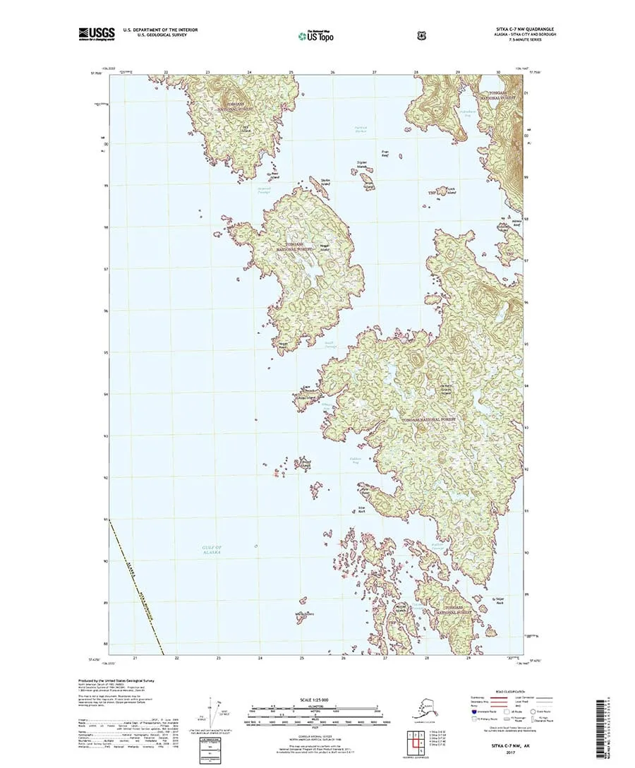 USGS Topo Map: Sitka C-7 NW (Southeast Alaska) - Topo Maps - Alaska ...