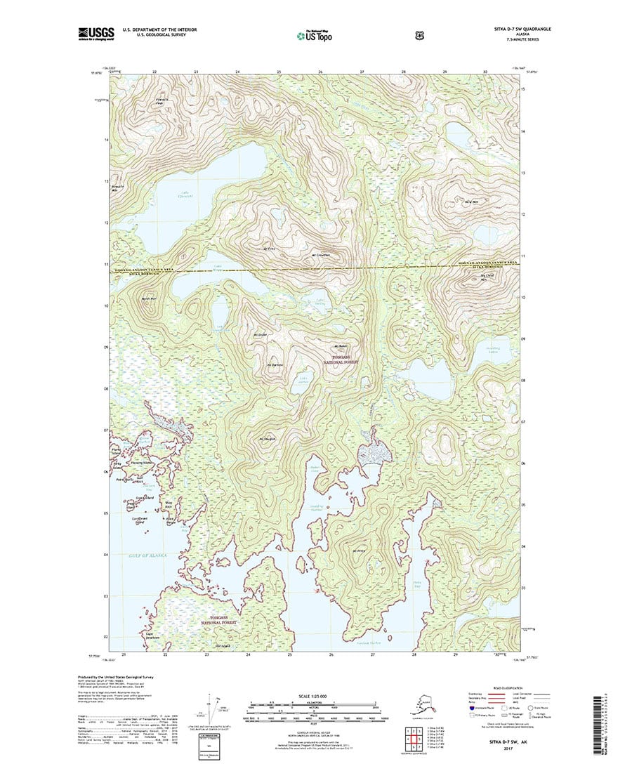 USGS Topo Map: Sitka D-7 SW (Southeast Alaska) - Topo Maps - Alaska ...