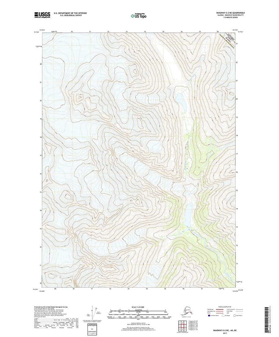 USGS Topo Map: Skagway C-2 NE (Southeast Alaska) - Topo Maps - Alaska ...