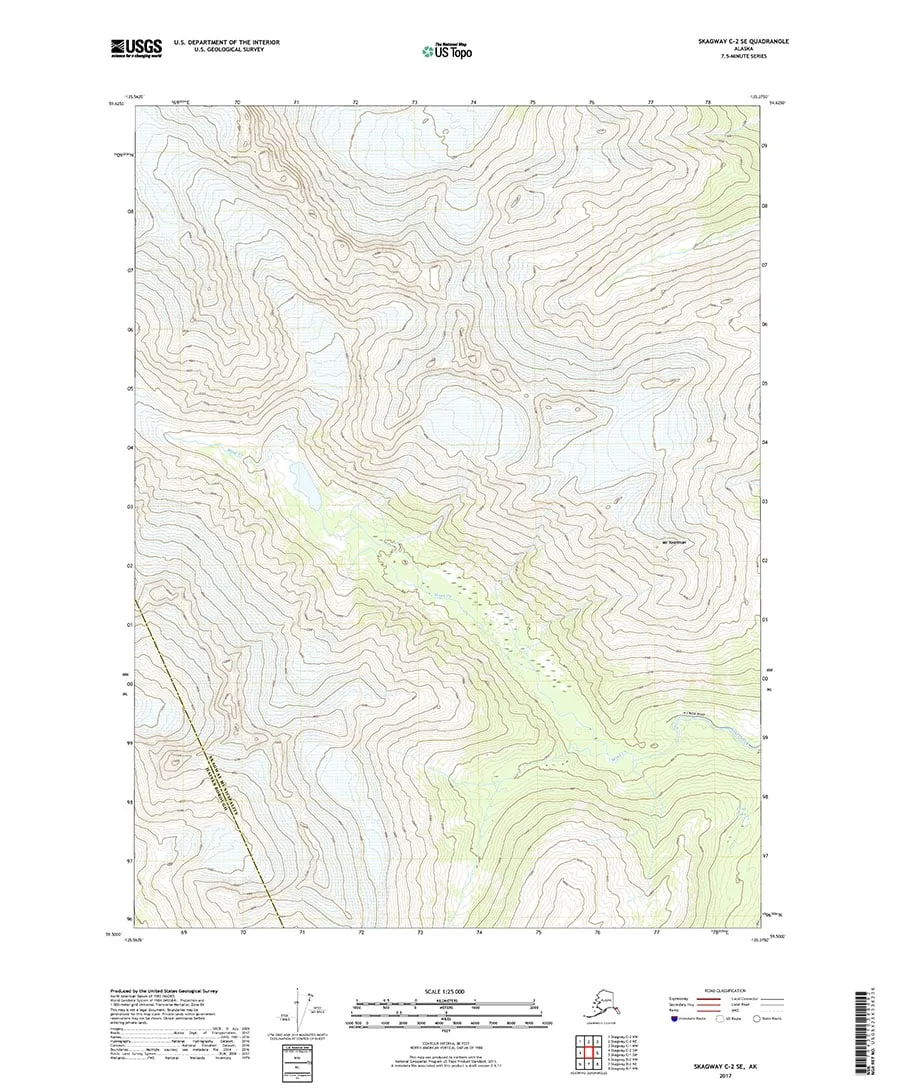 USGS Topo Map: Skagway C-2 SE (Southeast Alaska) - Topo Maps - Alaska ...