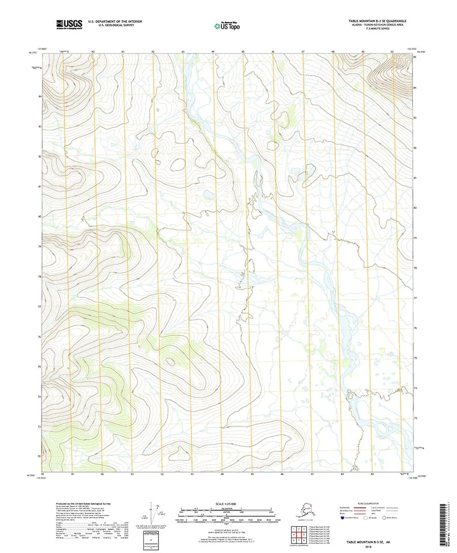 USGS Topo Map: Table Mountain B-3 SE (Interior Alaska) - Topo Maps ...