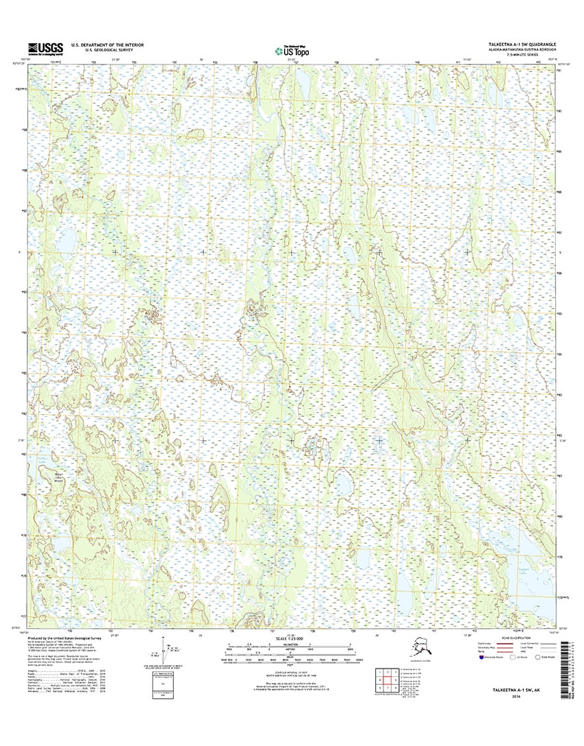 USGS Topo Map: Talkeetna A-1 SW (Southcentral Alaska) - Topo Maps ...