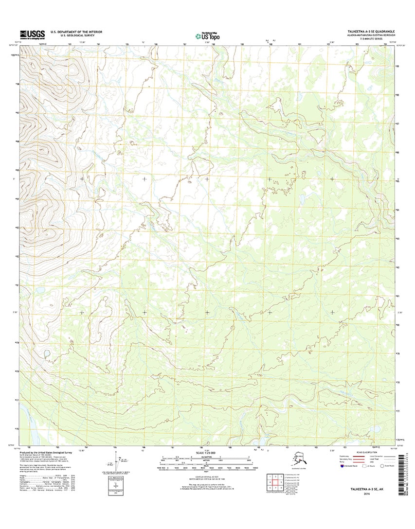 USGS Topo Map: Talkeetna A-3 SE (Southcentral Alaska) - Topo Maps ...