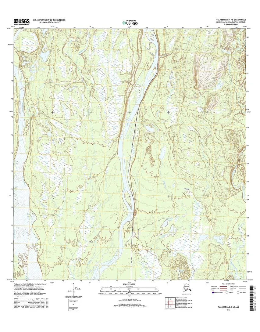 USGS Topo Map: Talkeetna B-1 NE (Southcentral Alaska) - Topo Maps ...