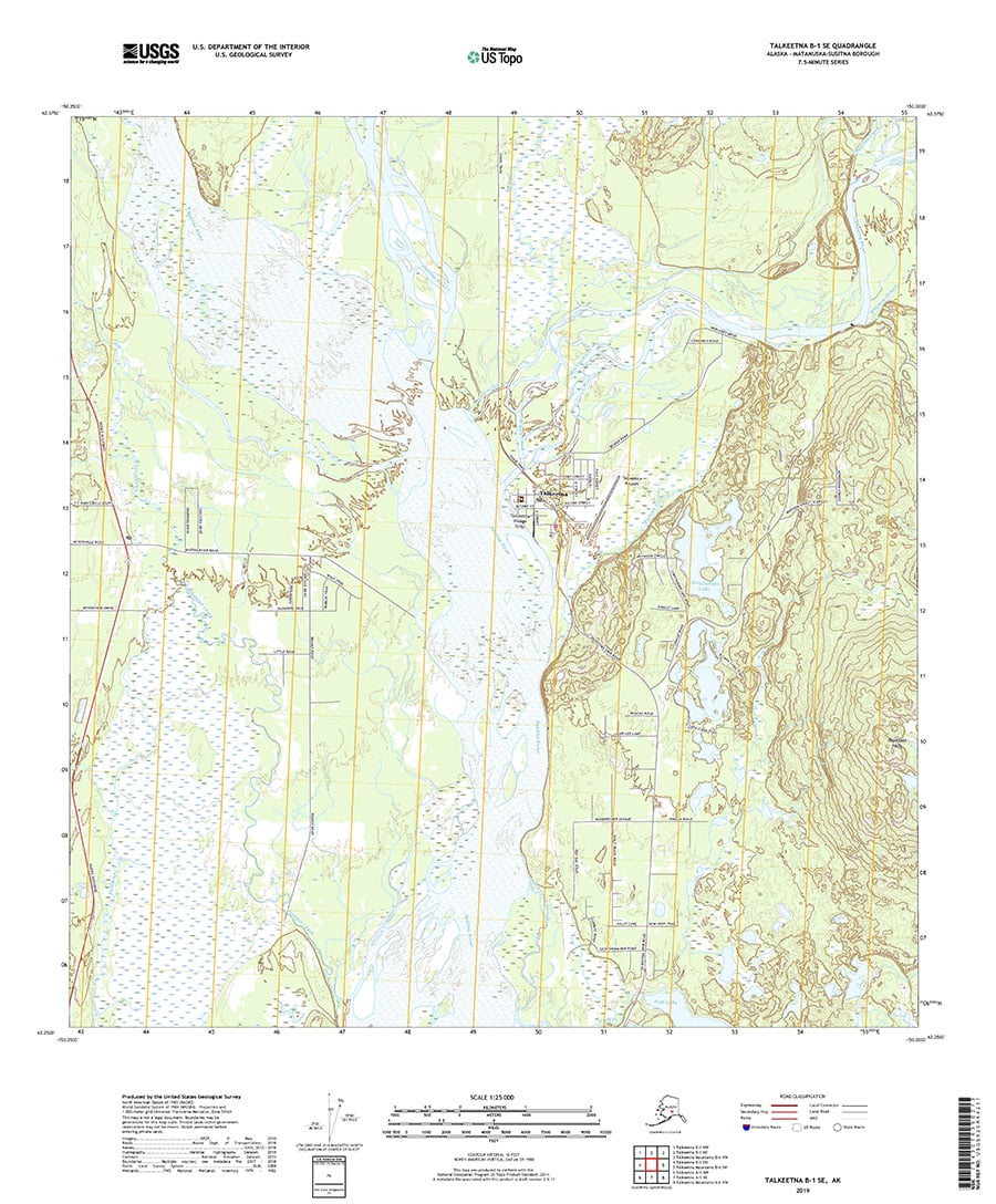 USGS Topo Map: Talkeetna B-1 SE (Southcentral Alaska) - Topo Maps ...