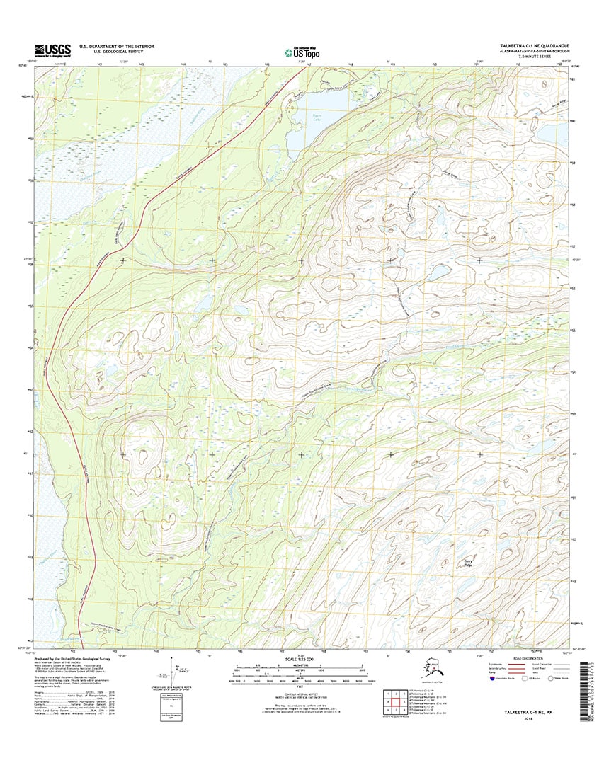 USGS Topo Map: Talkeetna C-1 NE (Southcentral Alaska) - Topo Maps ...
