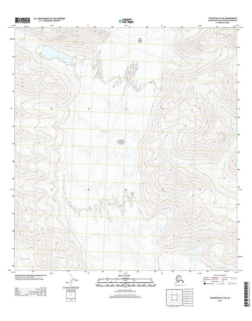 USGS Topo Map: Talkeetna D-2 SE (Interior Alaska) - Topo Maps - Alaska ...