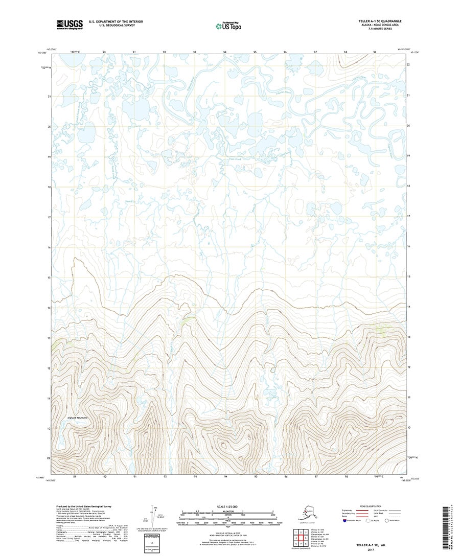 USGS Topo Map: Teller A-1 SE (North / Northwest Alaska) - Topo Maps ...