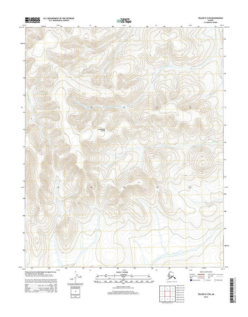 USGS Topo Map: Teller C-3 SW (North / Northwest Alaska) - Topo Maps ...