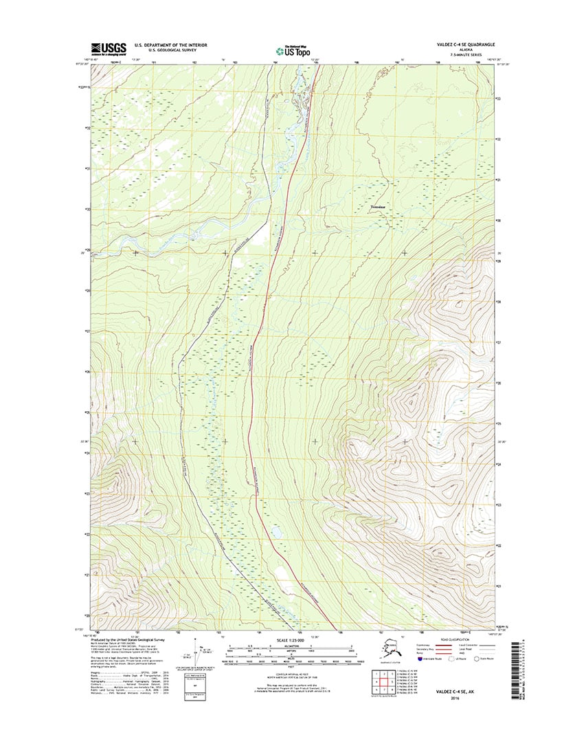 USGS Topo Map: Valdez C-4 SE (Southcentral Alaska) - Topo Maps - Alaska ...