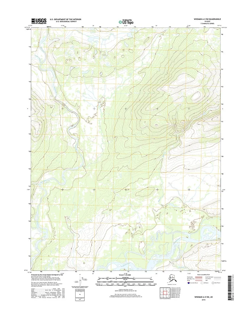 USGS Topo Map: Wiseman A-3 SW (Interior Alaska) - Topo Maps - Alaska ...