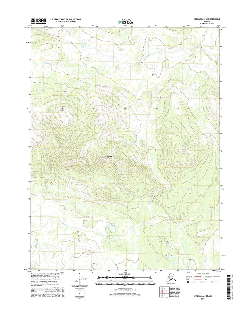 USGS Topo Map: Wiseman A-4 SE (Interior Alaska) - Topo Maps - Alaska ...