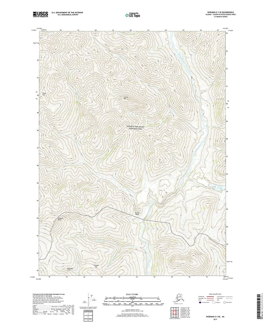 USGS Topo Map: Wiseman C-1 SE (Interior Alaska) - Topo Maps - Alaska ...