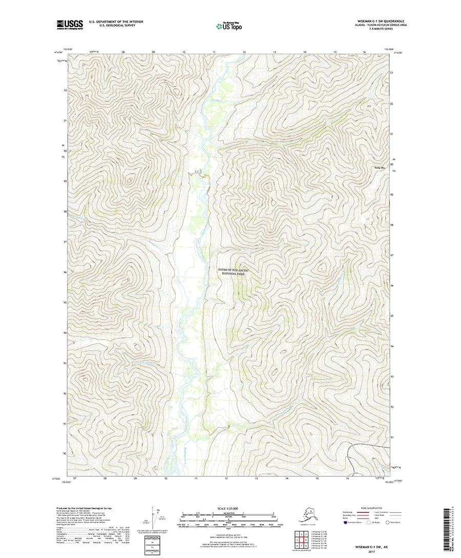 USGS Topo Map: Wiseman C-1 SW (Interior Alaska) - Topo Maps - Alaska ...